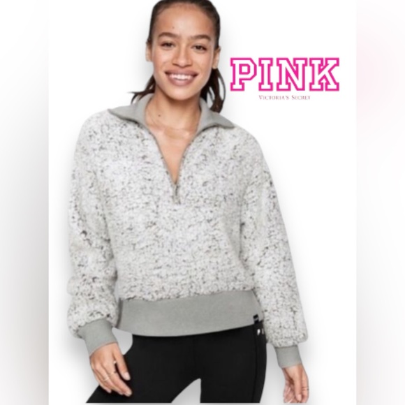 PINK Victoria's Secret | Tops | Large Victorias Secret Pink Cozy Sherpa ...